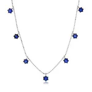 GRAZIELA Sapphire And Gold Floating Necklace - Blue