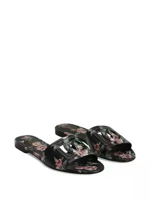 Dolce & Gabbana Floral Print Logo Slides