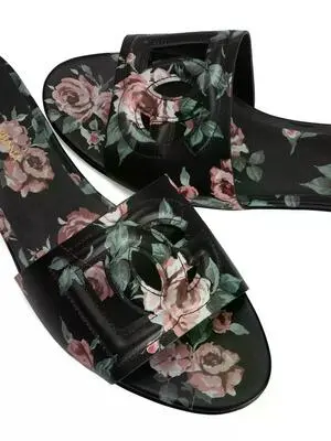 Dolce & Gabbana Floral Print Logo Slides