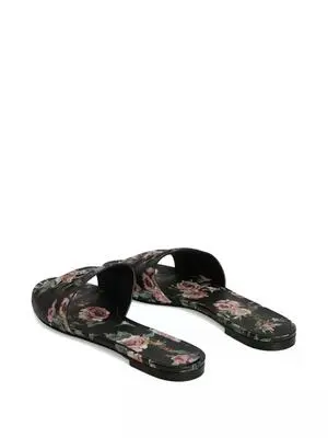 Dolce & Gabbana Floral Print Logo Slides