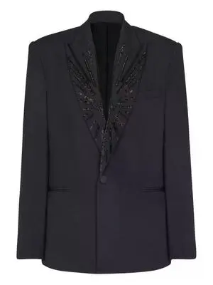Balmain Beaded-lapel Single-breasted Blazer