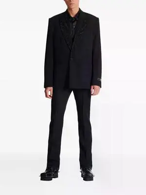 Balmain Beaded-lapel Single-breasted Blazer