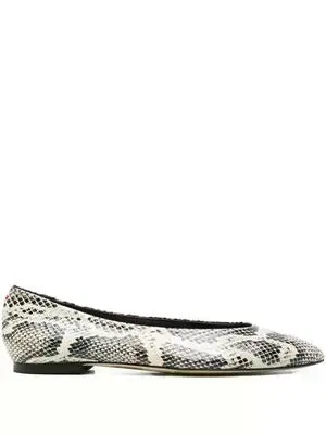 AeydĒ Leather Pointed Ballet Flats - Neutrals