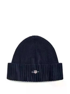 Gant Logo Cotton-blend Beanie - Blue