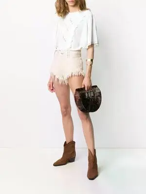 Isabel Marant Eneida Fringed Denim Shorts
