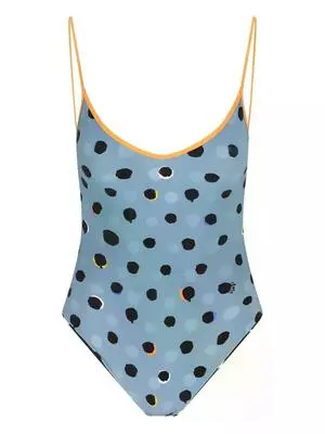 Fendi Polka-dot Print One-piece Swimsuit - Blue