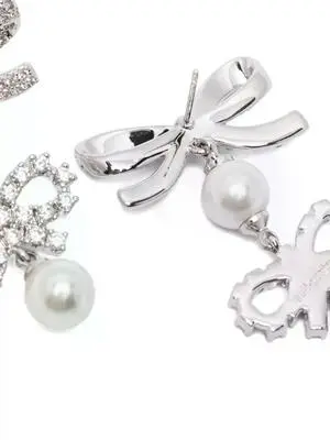 SELF-PORTRAIT Double-bow Pearl-drop Earrings