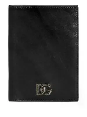 Dolce & Gabbana Logo-appliqué Passport Holder - Black