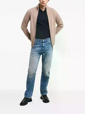 Gant Zip Lambswool Cardigan - Neutrals