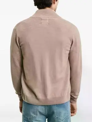 Gant Zip Lambswool Cardigan - Neutrals