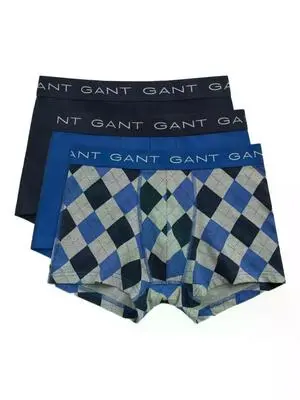 Gant Argyle Print Trunk 3-pack - Blue