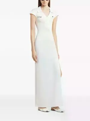 COURREGES Logo Maxi Dress - White