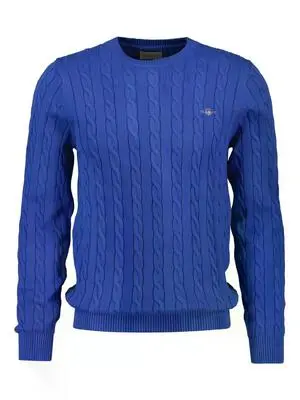 Gant Cable-knit Crew-neck Sweater - Blue