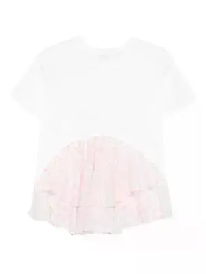 PARLOR Polka Dot Ruffled T-shirt