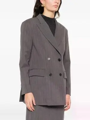 THE NINA STUDIO Jessy Pinstripe Double-breasted Blazer