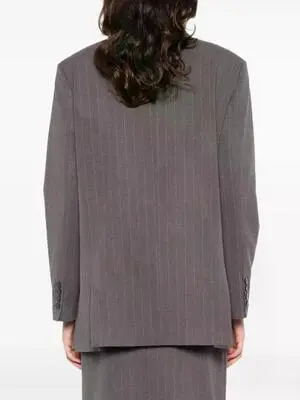 THE NINA STUDIO Jessy Pinstripe Double-breasted Blazer