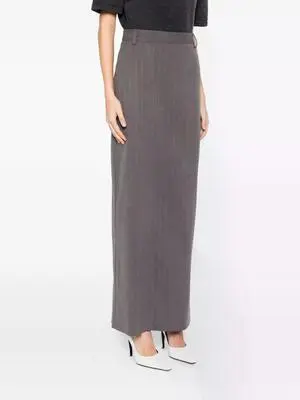 THE NINA STUDIO Pinstriped Maxi Skirt
