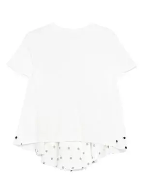 PARLOR Polka Dot Ruffled Blouse - White