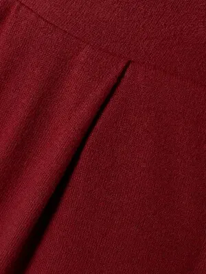 LESET Lauren Knitted Wide-leg Pants - Red