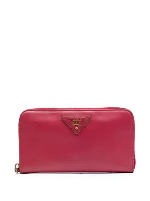 Prada 2013-2025 Saffiano Zip Around Wallet Long Wallets - Red