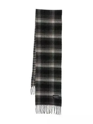 Marc O'polo Checked Fringed Scarf - Grey