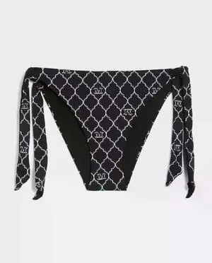 Max Mara Monogram-print Bikini Bottom - Black