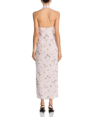 ROTATE BY BIRGER CHRISTENSEN Floral Beaded Maxi Dress