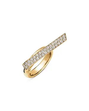 Hearts On Fire 18k Yellow Inside Out Diamond Elongated Flip Ring