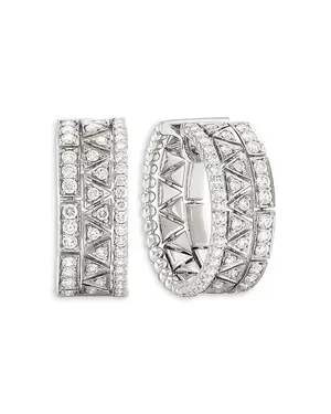 Etho Maria 18k Reflexion Diamond Hoop Earrings - White Gold