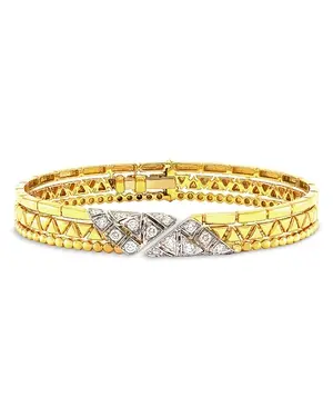 Etho Maria 18k White And Yellow Reflexion Multirow Bypass Bracelet - Gold