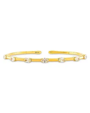 Etho Maria 18k Yellow Diamond Oval Cuff Bracelet - Gold