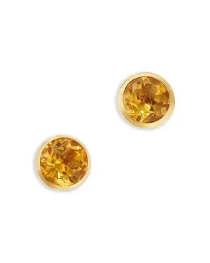 Bloomingdale'S 14k Yellow Gold Gemstone Stud Earrings - Orange