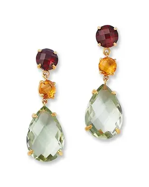 Bloomingdale'S Prasiolite, Citrine, And Garnet Drop Earrings - Gold
