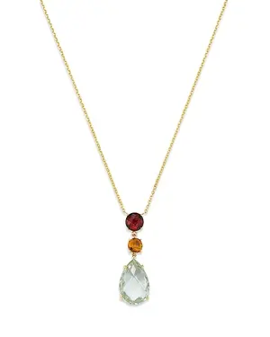 Bloomingdale'S Prasiolite, Citrine & Garnet Pendant Necklace - Gold