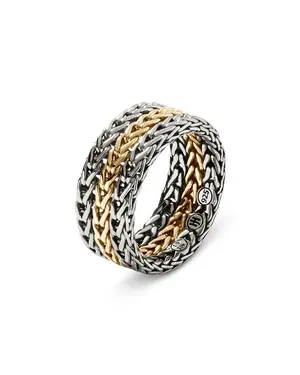 John Hardy Sterling And 18k Bonded Yellow Gold Icon Chain Link Band - Silver