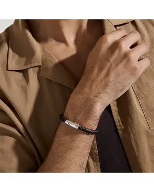 John Hardy Sterling And Leather Bracelet - Silver