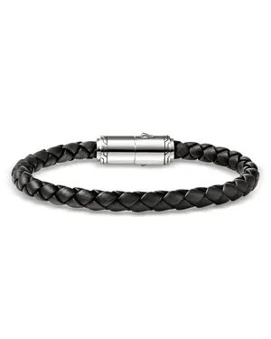 John Hardy Sterling And Leather Bracelet - Silver