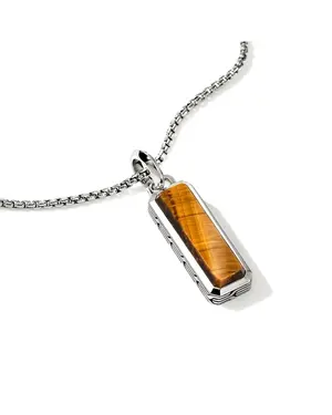 John Hardy Modern Talisman Tiger Eye Pendant Necklace - Silver