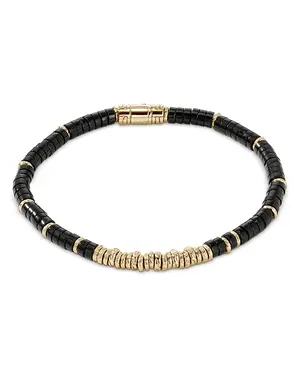John Hardy 14k Yellow Gold & Onyx Heishi Bracelet - Black