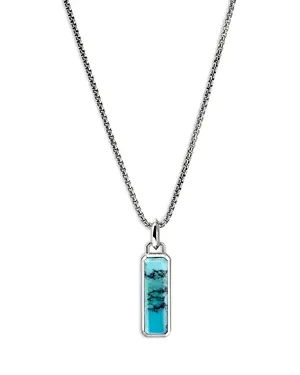 John Hardy Sterling Turquoise Pendant Necklace - Silver