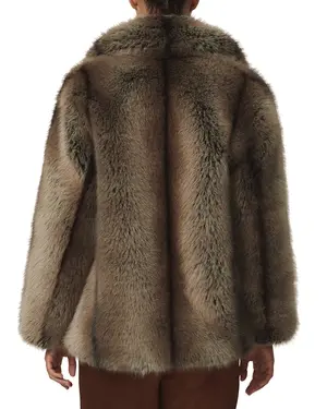 REISS Laila Faux Fur Jacket
