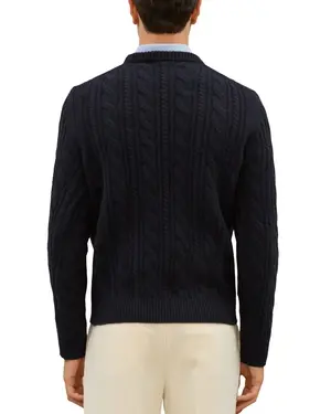 REISS Cashmere Cable Knit Crewneck Sweater