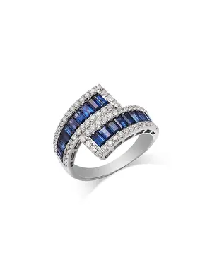 Bloomingdale'S Sapphire And Diamond Bypass Ring - Blue/white
