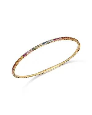Bloomingdale'S 14k Yellow Rainbow Sapphire Bangle - Gold