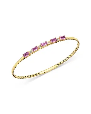 Bloomingdale'S Pink Sapphire And Diamond Bracelet - Pink/gold