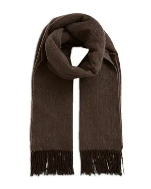 REISS Picton Wool Scarf - Chocolate