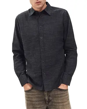 Rag & Bone Tomlin Crosshatch Shirt - Black Grey