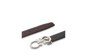 FERRAGAMO Leather Belt With Gancini Buckle - Nero