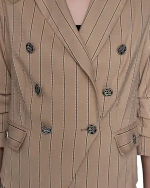 Karl Lagerfeld Paris Striped Double Breasted Jacket
