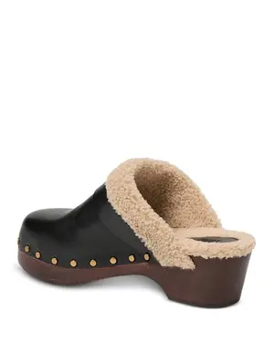 Paige Helena Studded Buckled Mules - Black